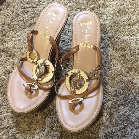 Miss Trish | Shoes | Miss Trish Embellished Wedge Sandal | Poshmark